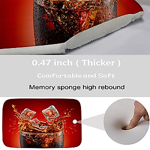 Red Soft Drink Ice Modern Bath Rugs for Bathroom Non Slip Door Rug with Rubber Backing Memory Foam Absorbent Mat Kitchen Floor Carpet (16W x 24L)