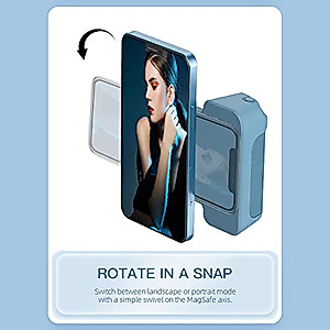 Magnetic Camera Handle Bluetooth Bracket，Smart Bluetooth Mobile Phone Anti-Shake Selfie Device, Magnetic Grip Photo Stand, Bluetooth Selfie Stick Grip Mount, for All Phone (Blue)