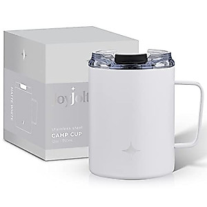 JoyJolt Triple Insulated Tumbler with Handle. 12 oz Tumbler Cup with Lid. Vacuum Sealed, Copper Lined, Double Wall Stainless Steel Tumblers. Travel Mug with Lid, Coffee Tumbler, Smoothie Cup, Tea Mug