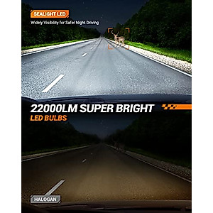 SEALIGHT 5202 Fog Lights Bulbs Bundle 9005 H11 LED Bulbs Combo, 240W 44000 Lumens H11/H9/H8 9005/HB3 LED Bulbs, 700% Brightness Over 60,000-Hours Lifespan, 3-Min Installation Halogen Replacement Kit