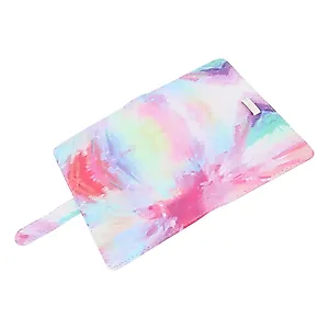 3in Photo Album, PU Leather Cover 16 Individual Pages Camera Photo Album Lock for Movie Ticket (Pink Tie Dye)