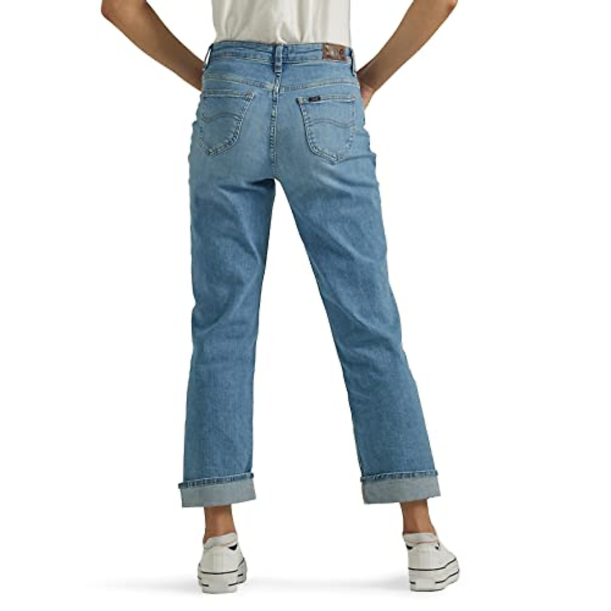 Lee Women's Mid Rise Boyfriend Jean, Home Laundered, 12