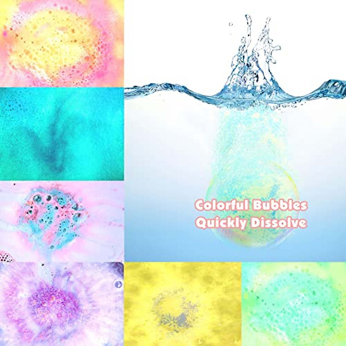 Bath Bombs for Kids with Surprise Inside 6 Large Organic Bubble Kids Bath Bomb with Bracelets and Rings Toys Safe and Natural bathbombs Easter Gifts for 4 5 6 7 8 9 Years Old Girls Birthday Christmas