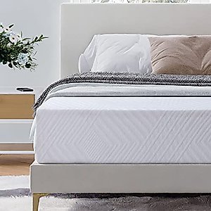 Dyonery Queen Mattress 10 Inch Green Tea Memory Foam Queen Mattress in a Box, CertiPUR-US Certified Fiberglass Free Mattress, Cooling Gel Double Mattress Medium Firm 60"x80"