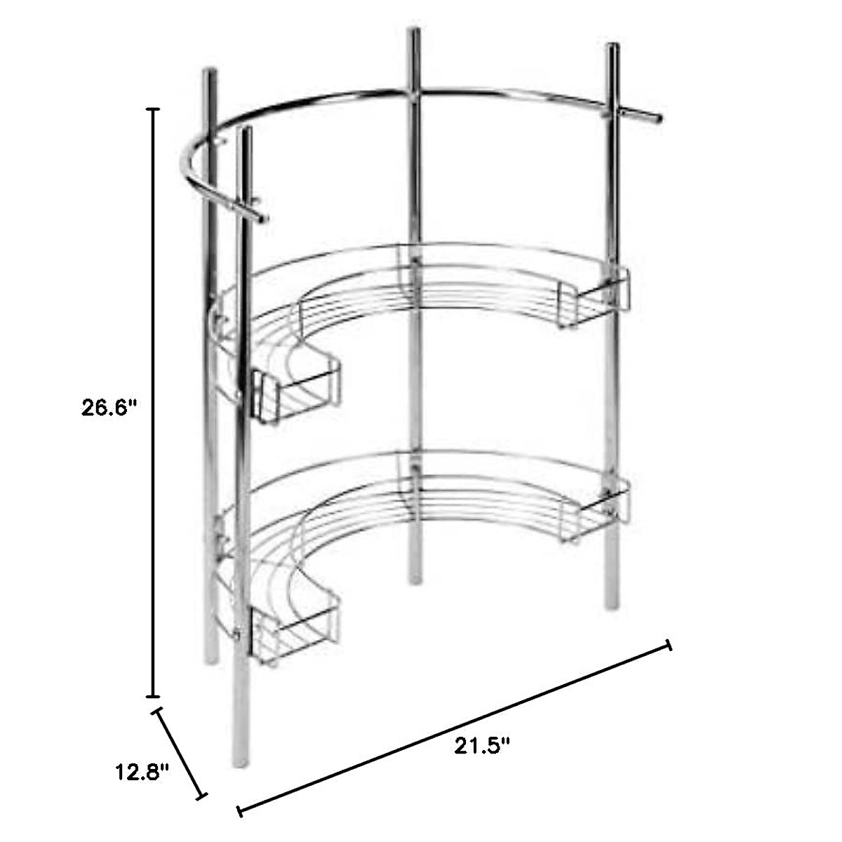 Croydex Mild Steel Pedestal Storage Unit with Shelves and Towel Rail