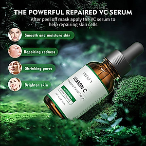 Blackhead Remover Mask Kit 4-in-1 Peel Off Charcoal Face Mask with Vitamin C Serum Blackheads Extractor Tools, and Silicon Brush, Purifying Deep Cleansing Blackheads Acne Mask for Women and Men, 100 g