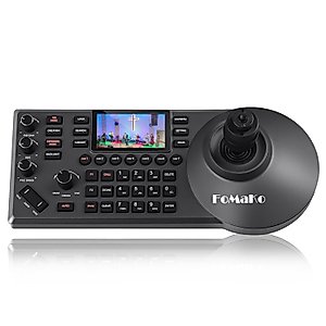 FoMaKo PTZ Controller PoE 3" LCD Screen Preview, 4D Joystick PTZ Camera Controller for Church Live Service Education, Visca PELCO D/P RS232 RS485 (No NDI License) (KC608 Pro)