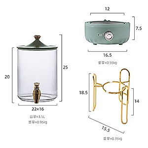 EVANEM Cold Kettle with Faucet Bucket Constant Temperature Water Heater High Temperature Heating Living Room Glass Teapot (Color : D, Size : As the picture shows)