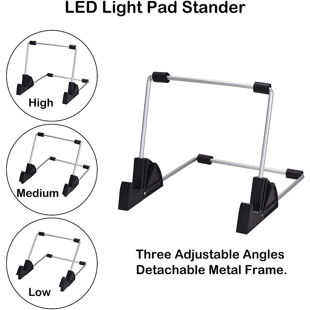 A4 LED Light Pad for Diamond Paint Kits, Super Bright USB Powered Light Board Kit with Detachable Stand, and Black Pad Clip (Pad and Bag)
