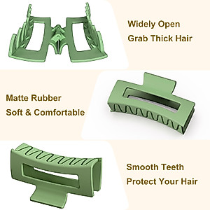 8pcs Hair Clips Set, Non-slip Hair Claw Clips 3.5 in. Acrylic Banana Rectangle Claw Clips Matte Hair Clips Hair Clamps Hair Styling Accessories for Women Girls Thin to Thick Hair, Colorful Series