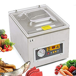 YIYIONCE 110V Desktop Vacuum Sealer, 120W Commercial Vacuum Sealing Pack Machine, Electronic Kitchen Food Chamber, Stainless Steel Vacuum Sealer for Foods, Grains or Fruits| US STOCK