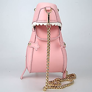 Ondeam Dinosaur Shoulder Purses,PU Rivet Tyrannosaurus Rex CrossBody Bag for Girl Women(Pink)