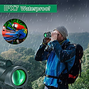 50X60 Monocular Telescope, Monoculars for Adults High Powered, High Power HD Compact Monocular BAK-4 Prism and FMC Lens, Stargazing Hunting, Wildlife Bird Watching, Travel Camping, Hiking (Green)