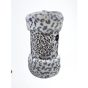 Noble House by Décor&More Extra Heavy and Plush Oversized Throw Blanket (50" x 70") - Grey&White Leopard