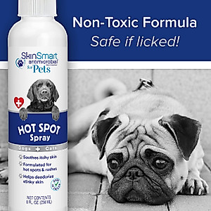 SkinSmart Antimicrobial Hot Spot & Allergy Relief Spray for Dogs & Cats | Pet Healing Aid, Itch Relief | 8 oz Spray