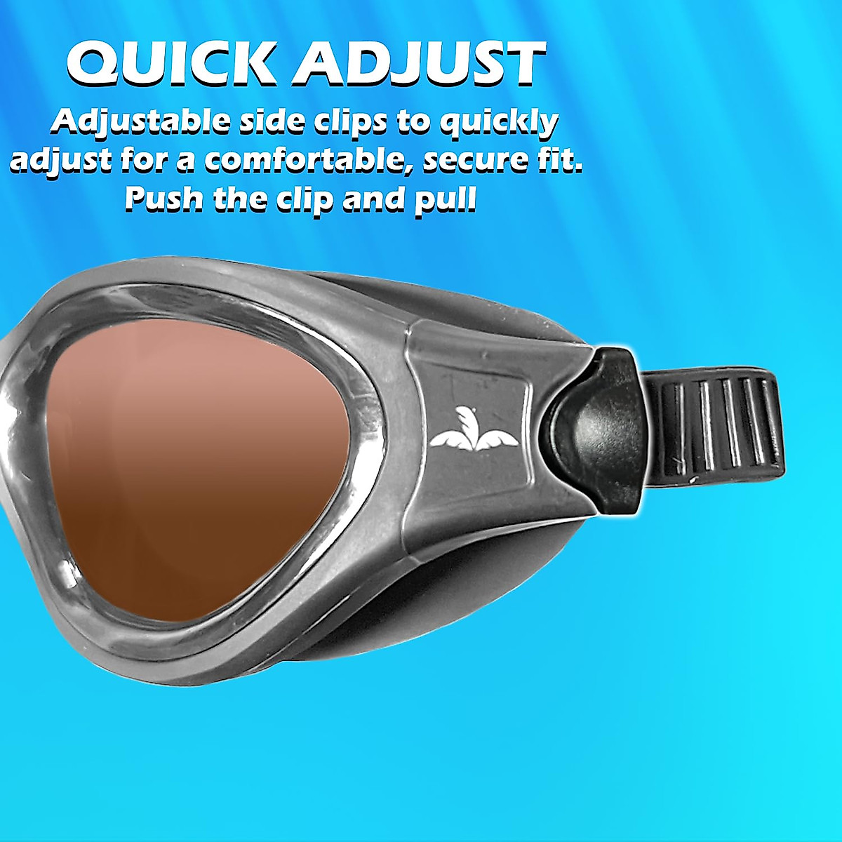 Cabana Sports Pearl Goggle. UV Protection. Anti-Fog. Men, Women, Adults. (Silver, Silver Mirrored)