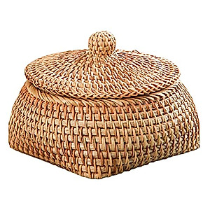 Cabilock Tv Simple Baskets Rattan Basket Holder Cosmetic Vegetable Makeup Lid Shelf Water Shoes Brown Clo Snack for Cube Rustic Hand Serving Organizing Toys Organizer Rectangular Clothes