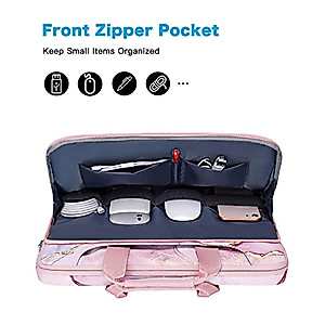 MOSISO 360 Protective Laptop Shoulder Bag Compatible with 17-17.3 inch Dell XPS/HP Pavilion/Ideapad/Acer/Alienware/HP Omen,Polyester Sleeve with Belt Marble MO-MBH216