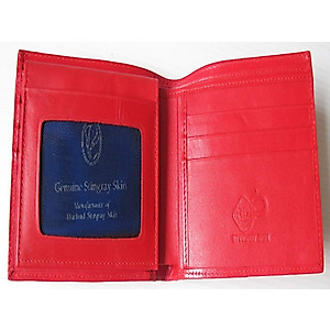 Julie Genuine Real Stingray Skin Leather Eye Man Bifold Shiny Red Wallet