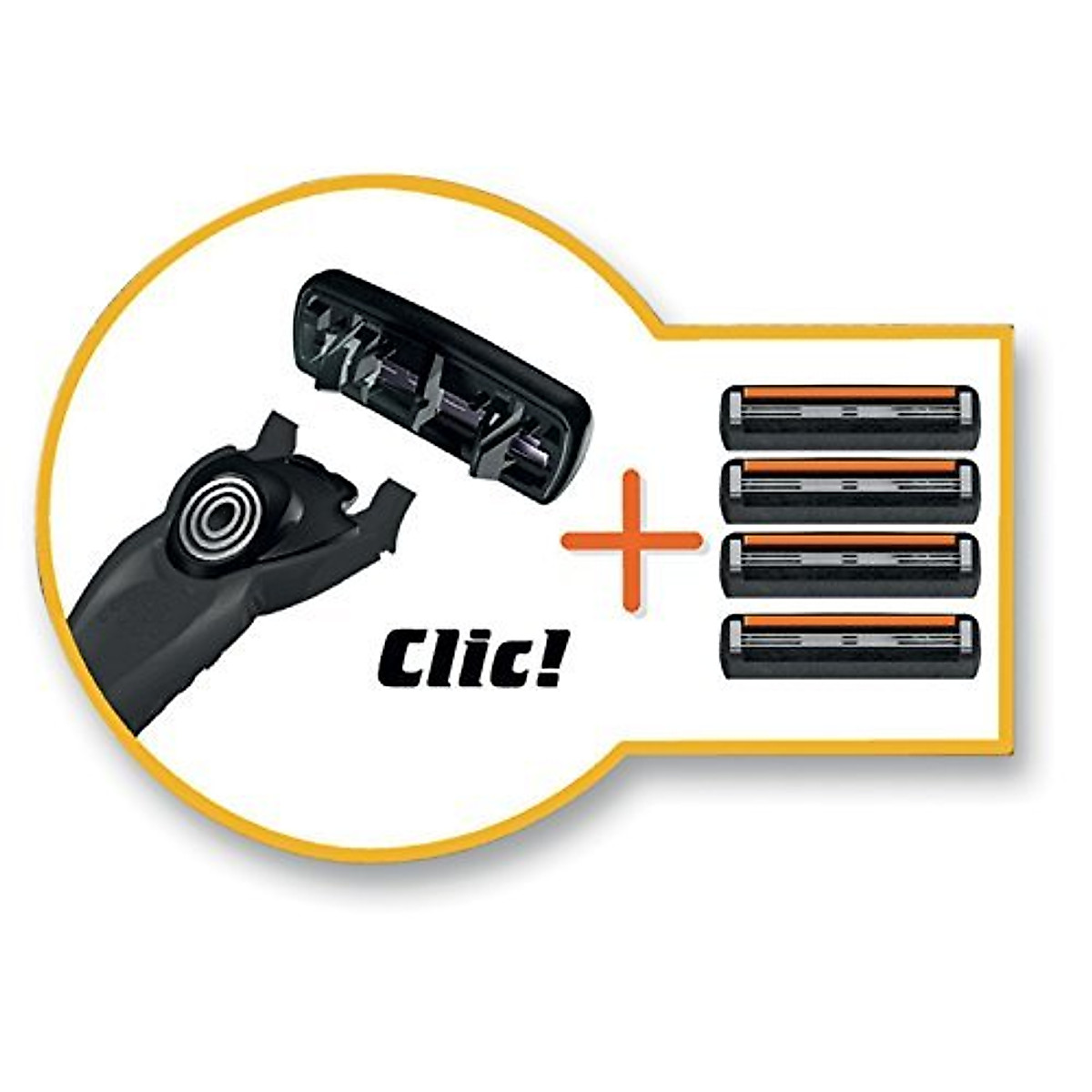 Bic Flex 3 Hybrid Men's Triple-Blade Razors, Pack with 1 Handle + 4 Refills - with 3 Moveable Blades and Pivoting Head for an Extra Smooth and Precise Shave