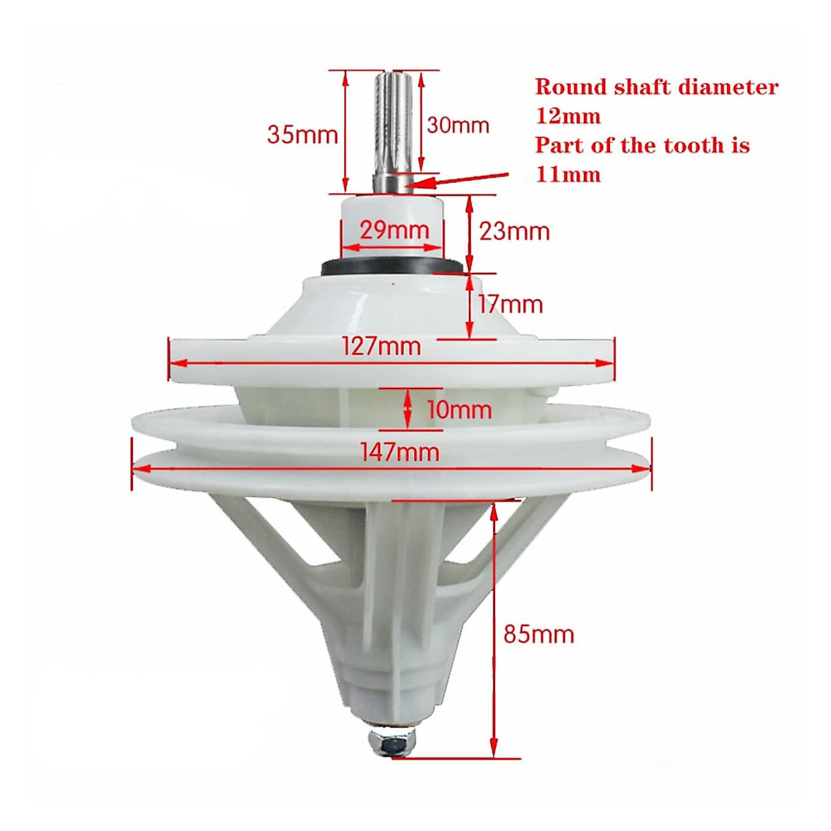 NieKe Washing Machine Repair Parts10 Teeth Shaft Height 35mm ，Compatible for Washing Machine Reducer Gearbox Motor Reducer Clutch Household