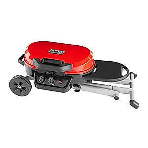 Coleman RoadTrip 225 Portable Stand-Up Propane Grill, Gas Grill with InstaStart Push-Button Ignition, Folding Legs & Wheels, Grease Tray, Side Table, & 11,000 BTUs of Power; 225 Sq. In. Cooking Area