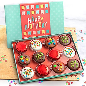 CY Chocolates Birthday Deluxe Chocolatey Covered Oreos 12 Piece Gift Box