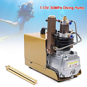 CNCEST 110v High Voltage Electric Pcp Air Compressor, Submersible Pump 30mpa 4500psi Scuba Submersible Pump Water Cooling