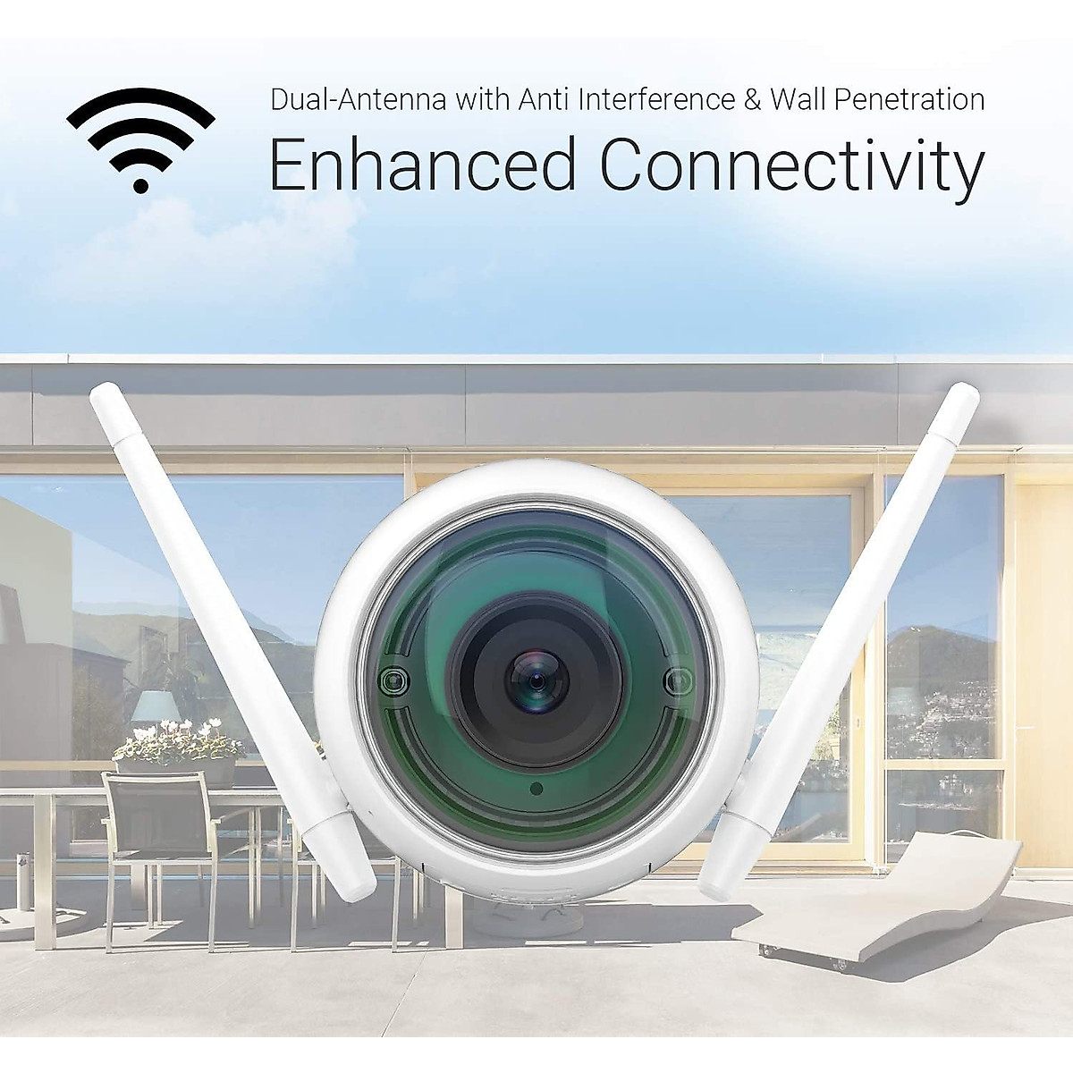 EZVIZ Security Camera Outdoor 1080P WiFi, 100ft Night Vision, Weatherproof, Smart Motion Detection Zone, 2.4GHz WiFi Only(C3WN)