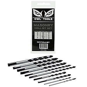 Masonry & Concrete Drill Bit Set (10 Pack in 1/8", 1/4", 5/16", 3/8", and 1/2") Carbide Tipped to Easily Cut Through Brick, Cement, Ceramic Pots, Stucco, Cinderblock, & More