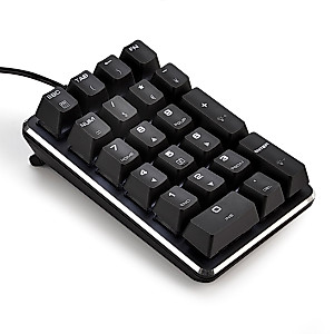 Qisan Mechanical Gaming Numeric Keypad/Keyboard 21 Keys Mini Numpad with Cherry MX Brown Switches White Backlight for iMac/MacBook - Black, Magicfore
