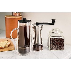 Zassenhaus Manaos Manual Coffee Grinder - Stainless Steel Mill - 2.5 Ounce, 9.5-Inch Hand Bean Grinder for Fresh Coffee