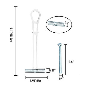 HOME MASTER HARDWARE Toggle Anchors 50 Pack, Zinc-Plated Steel Channel, 1/4 in Drywall Anchor with Bolt, 3/8" to 2-1/2" Grip Range, for 1/4"-20 UNC Fastener Size