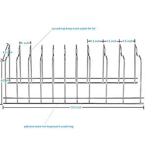 Slideep Pot Pan Lid Holder Rack Organizer, Kitchen Dish Plate Storage Organizer and Drying Rack, Bakeware Pot Lid Rack Holder Organizer, Pantry and Cabinet Holder