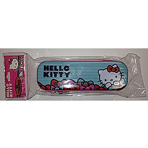 Hello Kitty Pen & Pencil Case ~ Kitty on Blue with Pretty Bow (with Pink Bow Key Chain)