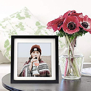 Collage Wall Haing Picture Frames 10x10 Square Black Frames with 8x10 Black Photo Frames for Standing Tabletop