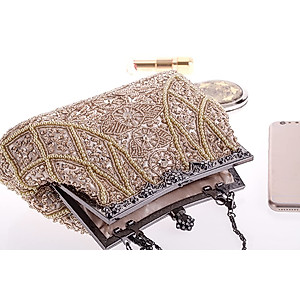 LIFEWISH 1920s Evening bags Unique Sequin Beaded Clutch Purses for Cocktail Wedding Party Prom