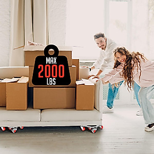 Furniture Mover Dolly with 5 Wheels Lifter Tool Set,2000 lbs Load Capacity,360°Rotation Lockable Wheels,Tool for Easy Heavy Duty Appliance Moving