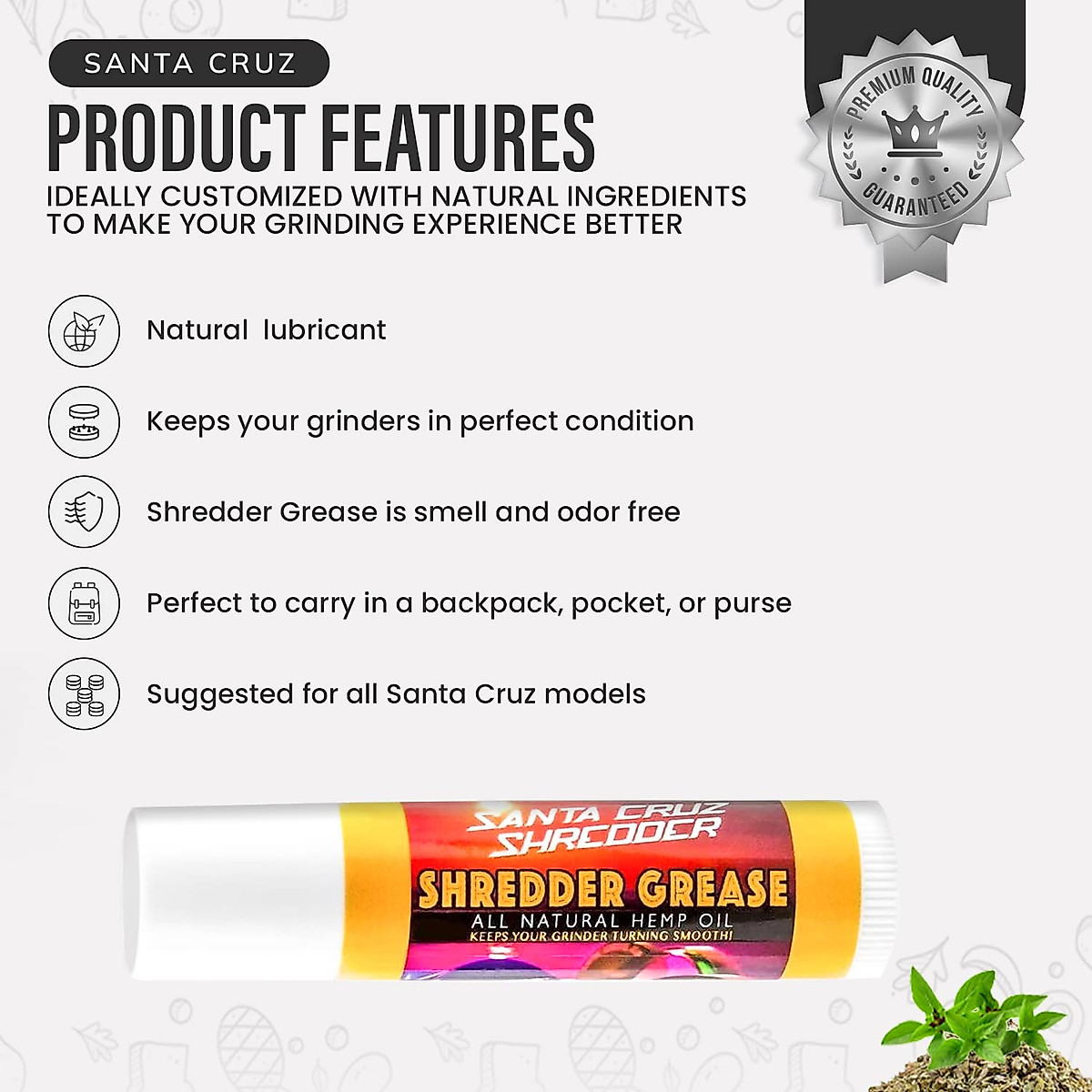 Santa Cruz Shredder Grinder Lubricating Grease, Works with All Models Eases The Shifting and Improves The Functionality