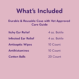 MySimplePetLab Ear Care Dog Kit I Medicated Tris Flush Dog Ear Cleaner I Infection Treatment with Ketoconazole I Hydrocortisone Drops I Comfort for Smelly, Itchy, Or Sore Ears