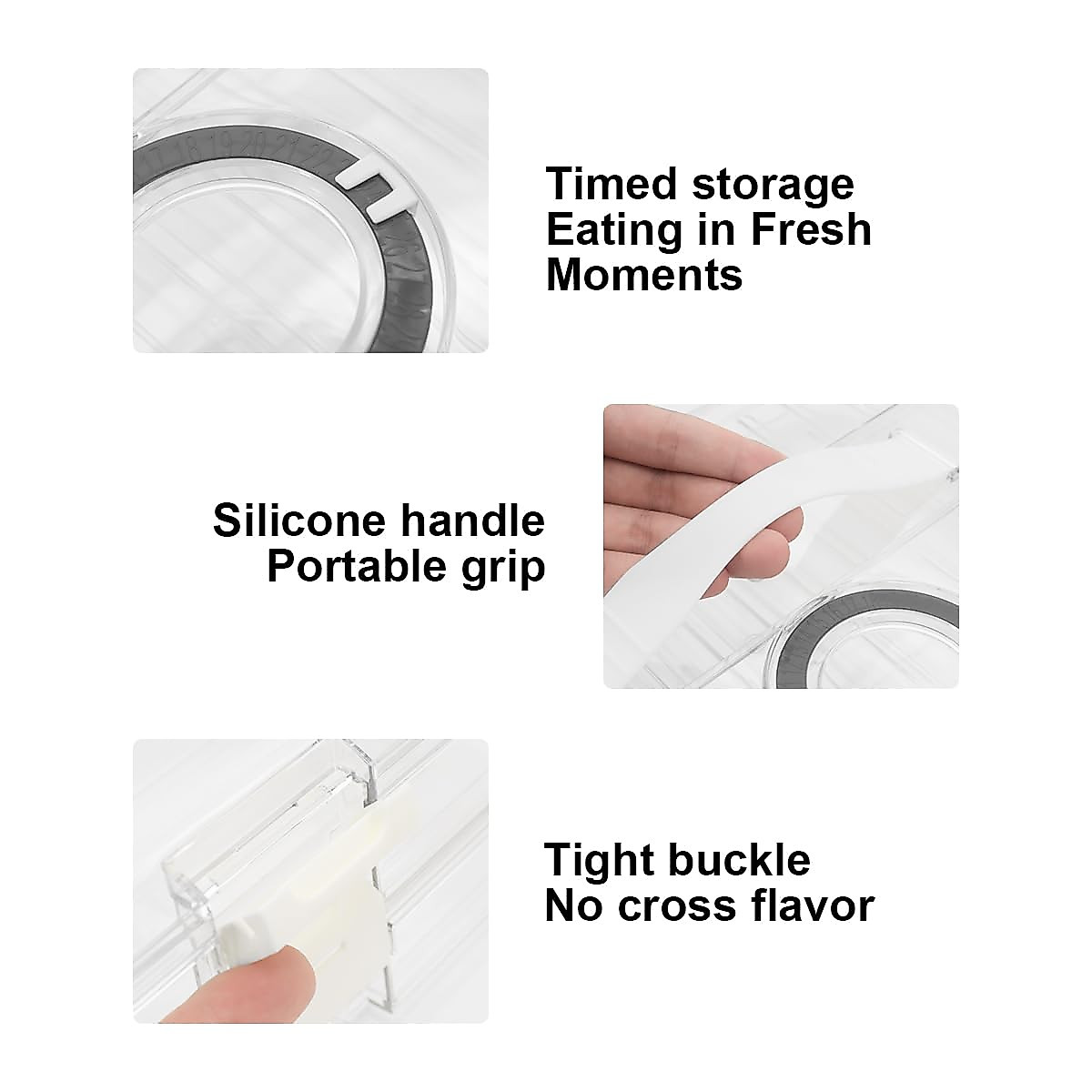 CheurYae 2-Layer Frozen Dumpling Storage with Lids, Food Storage Container, Stackable Food Storage Containers, Cookie Storage Containers, Good Sealing, for Kitchen and Fridge