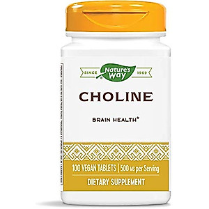 Nature's Way Choline, 500 mg, 100 Tablets, Pack of 2