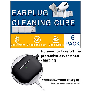 13in1 Cover for AirPods Pro Case 2 Accessories Set 2022 New Released, Dust Guard Protective Silicone Cover for AirPod Pro 2rd Generation Charging Case w/Ear Hook/Carry Box/Keychain Black