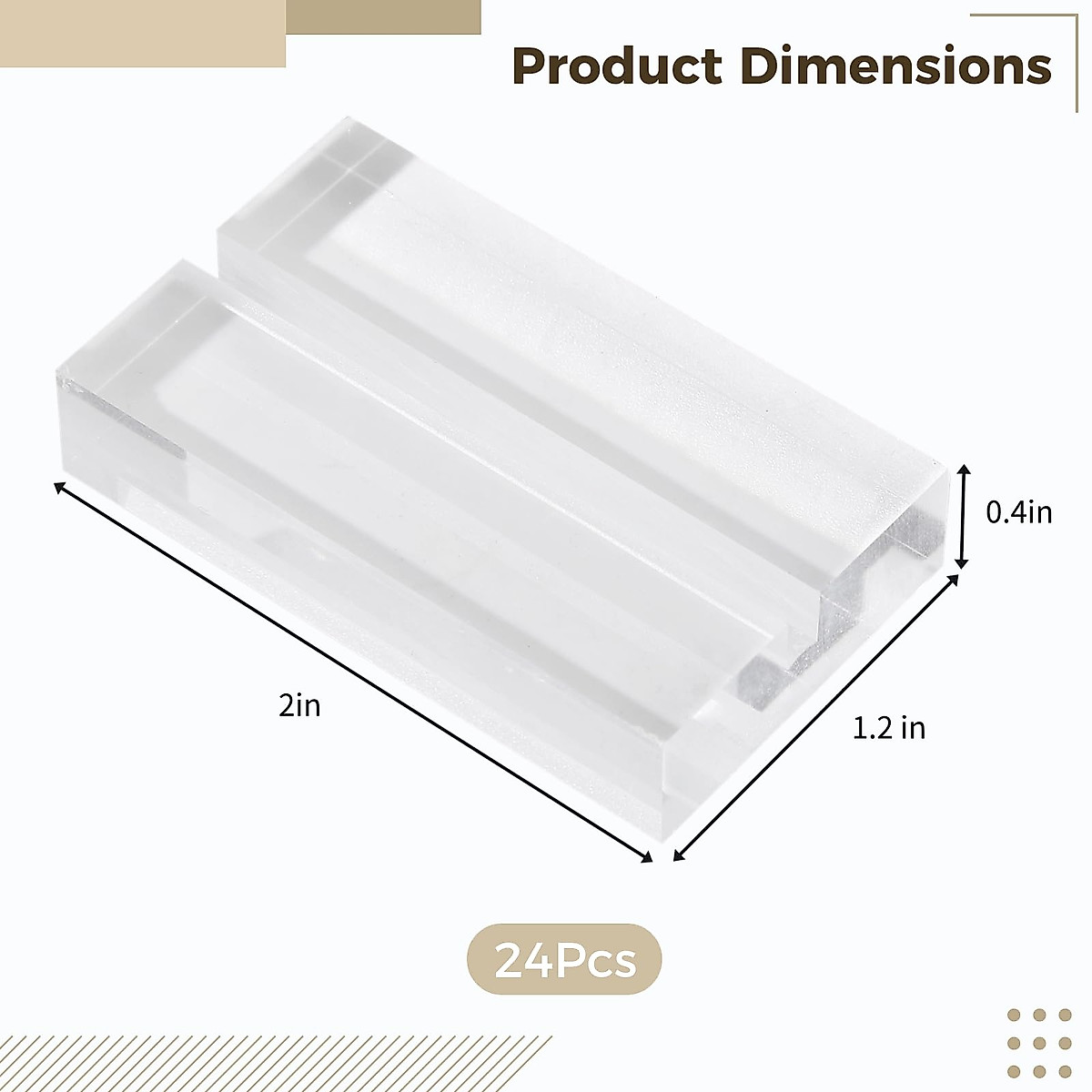 Lnrueg 24 PCS Acrylic Stands, Clear Place Card Holders, Durable Wedding Sign Holders, Table Number Card Stands with Card Slot, Name Card Display Stands for Restaurant Exhibition