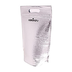 NAMUMARU Insulated Easy Zip Lock with Handle Resealable Aluminum Sandwich Lunch Bag 5 Piece Medium Reusable Thermal Snack Bento Camping Picnic Grocery Hot & Cold Pouch
