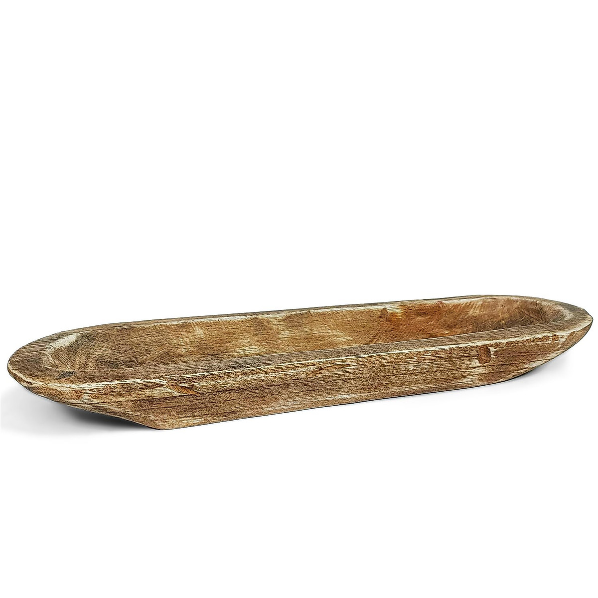 Monocur 20-Inch Wooden Dough Bowl: Rustic Wood Bowl for Home Decor & Kitchen Necessities, Decorative Tray, Bread Bowl, Potpourri & Candle Bowl, Driftwood Centerpiece