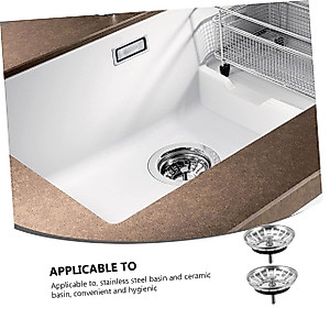 Housoutil 4 Pcs Water Leak Hair Sink Drain Covers and Strainers Sink Strainer Sink Draining Plugs Toilet Sink Bath Sink Large Wall Sticker Sink Drain Lids Sink Hair Food Tub Stainless Steel