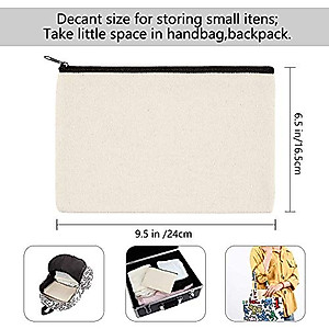 BYETIVE 9.5"×6.5" Canvas Zipper Bag Reusable Cotton Canvas Zipper Pouch Blank DIY Craft Canvas Bag Bulk for Painting Cosmetic Bag Makeup Toiletry Bag Pencil Case Pouches 10 pack
