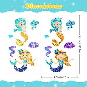 Zonon Mermaid Diamond Painting Kits Arts and Crafts for Kids 5D Diamond Painting Stickers for Kids Boys Girls Toddler Ages 4-6 6-8 8-12