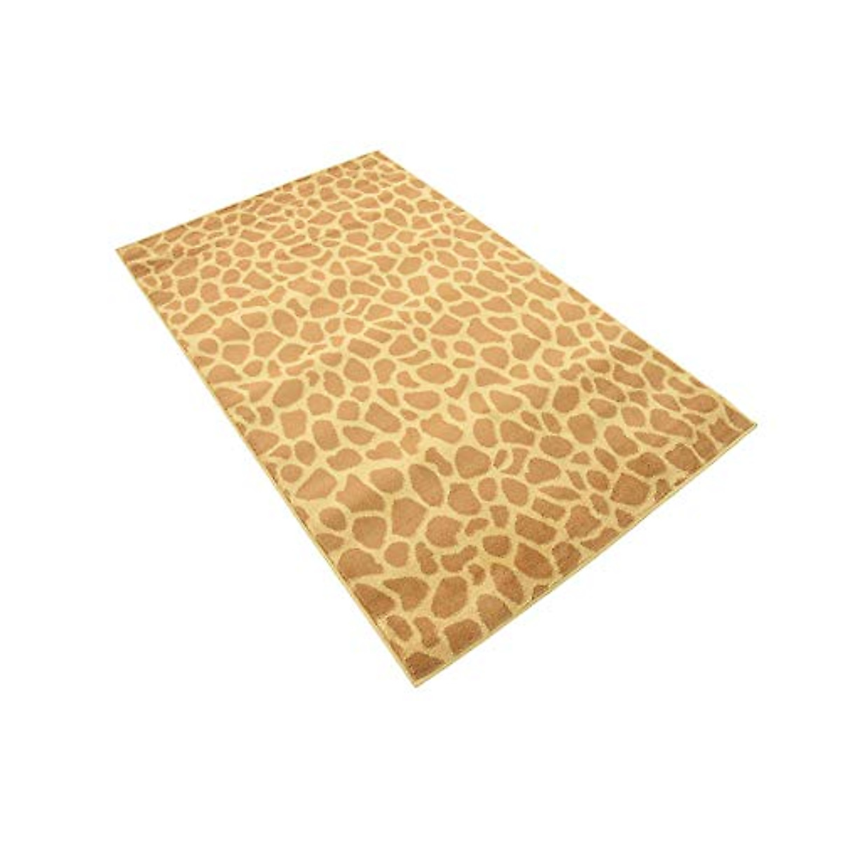 Unique Loom Wildlife Collection Animal Inspired with Giraffe Print Design Area Rug, 3 ft 3 in x 5 ft 3 in, Yellow/Light Brown